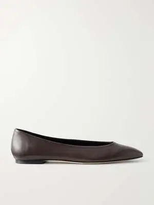 AeydĒ Ellie Leather Ballet Flats - Chocolate