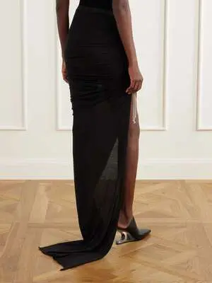 Rick Owens Ruched Cotton-jersey Maxi Skirt