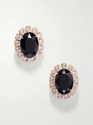 JENNIFER BEHR Diana Crystal-embellished Gold-plated Earrings