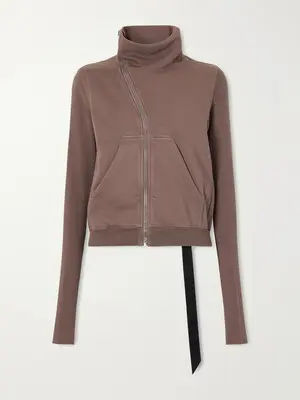 Rick Owens Cotton-jersey Zip-up Cardigan - Purple
