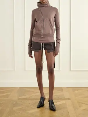 Rick Owens Cotton-jersey Zip-up Cardigan - Purple