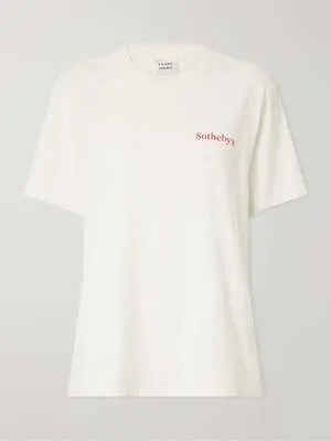 FRAME Sotheby's Printed Cotton-jersey T-shirt - Cream