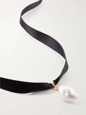 JENNIFER BEHR Martina Silk-satin Pearl Choker