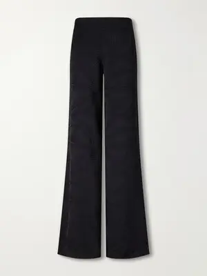 Johanna Ortiz Satin-jacquard High-waist Wide-leg Pants - Black
