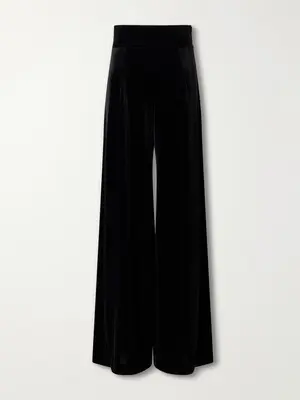 Loretta Caponi Egnazia High-waist Wide-leg Satin Pants - Black