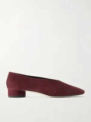 AeydĒ Delia 25 Suede Ballet Flats - Burgundy