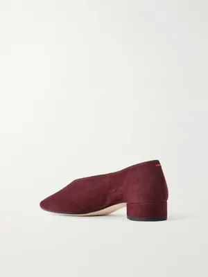 AeydĒ Delia 25 Suede Ballet Flats - Burgundy