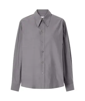 LEMAIRE Cotton And Silk-blend Poplin Shirt - Gray