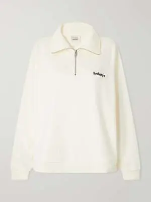 FRAME Sotheby's Cotton-jersey Half-zip Sweatshirt - Cream