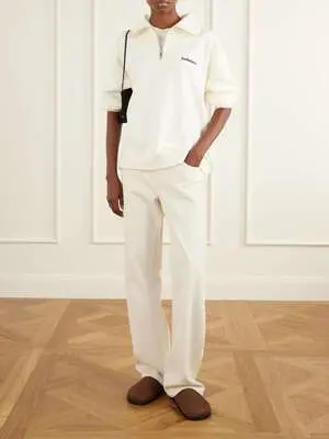 FRAME Sotheby's Cotton-jersey Half-zip Sweatshirt