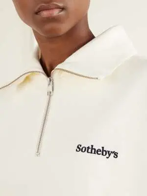FRAME Sotheby's Cotton-jersey Half-zip Sweatshirt