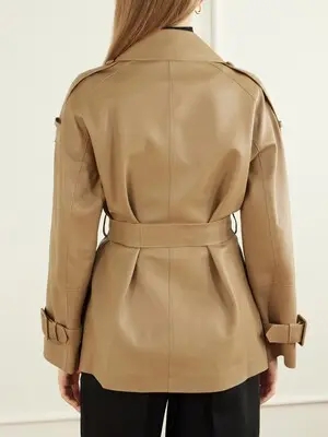 Nour Hammour Nera Leather Cropped Jacket