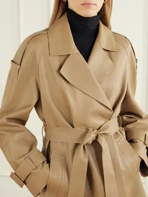 Nour Hammour Nera Leather Cropped Jacket