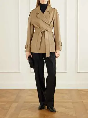 Nour Hammour Nera Leather Cropped Jacket