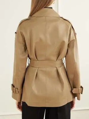 Nour Hammour Nera Leather Cropped Jacket