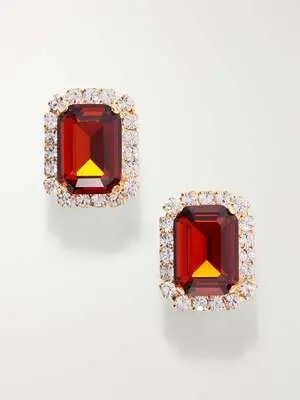JENNIFER BEHR Diana Gold-plated Topaz And Crystal Earrings - Orange
