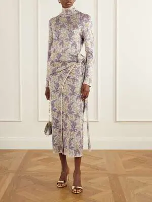 Rabanne Wrap Jacquard Midi Skirt
