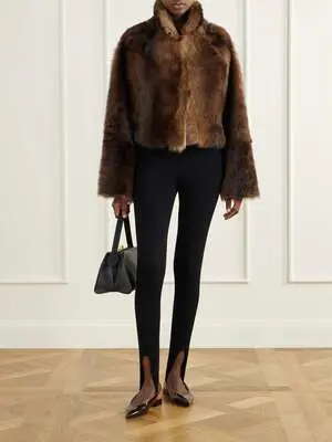 Nour Hammour Cameron Cropped Shearling Jacket