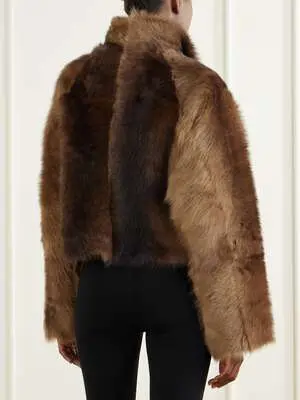 Nour Hammour Cameron Cropped Shearling Jacket