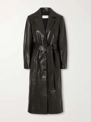 Nour Hammour Camden Belted Leather Coat