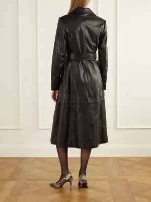 Nour Hammour Camden Belted Leather Coat