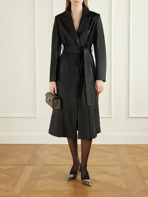 Nour Hammour Camden Belted Leather Coat