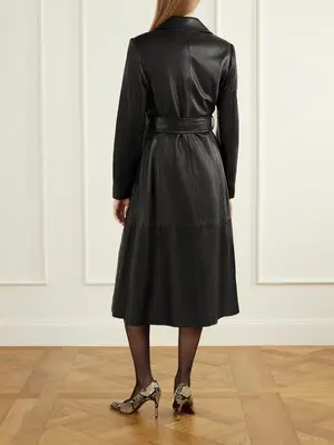 Nour Hammour Camden Belted Leather Coat