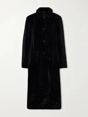 Nour Hammour Paloma Shearling Coat - Black