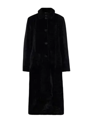 Nour Hammour Paloma Shearling Coat - Black