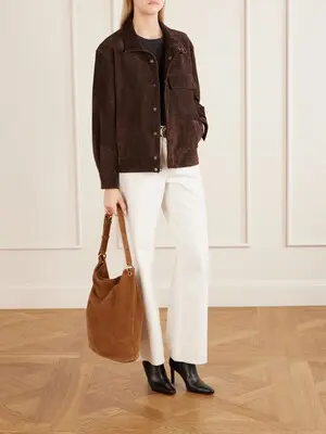 NILI LOTAN Cooper Suede Shoulder Bag