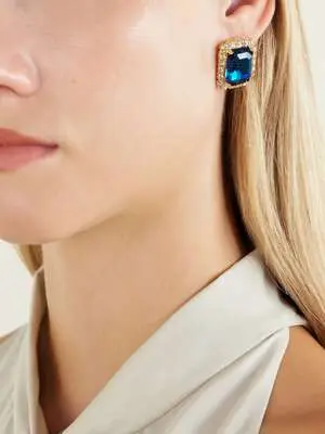 JENNIFER BEHR Diana Gold-plated Crystal Earrings