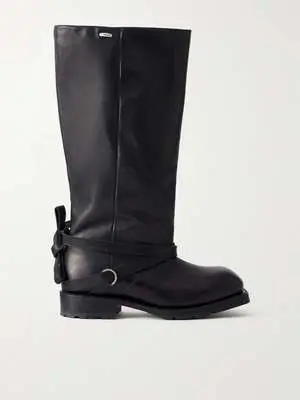 Our Legacy High Engine Tie-embellished Leather Knee Boots