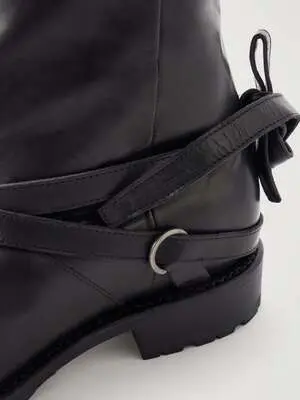 Our Legacy High Engine Tie-embellished Leather Knee Boots