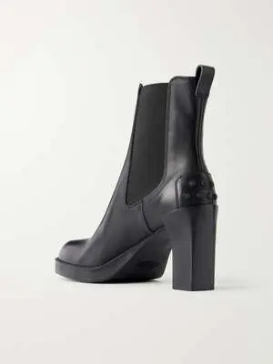 TOD'S Tronchetto Elastico 80 Leather Ankle Boots