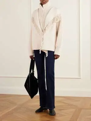 FRAME Fringed Wool Cardigan