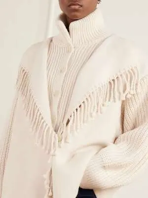 FRAME Fringed Wool Cardigan