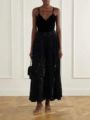 Loretta Caponi Pyrite Scalloped Velvet Cami