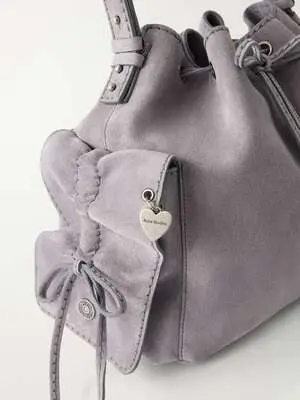 Acne Studios Suede Shoulder Bag - Light Gray