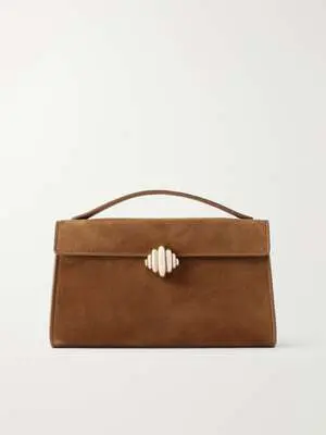 AQUAZZURA Alex Suede Clutch Bag