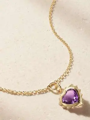 FOUNDRAE True Love 18-karat Amethyst Pendant Necklace