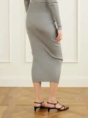 Stella McCartney Metallic Crepe Maxi Skirt