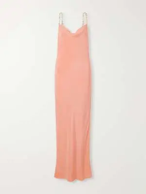 Cult Gaia Macelyn Chain-embellished Silk-satin Maxi Dress - Pink