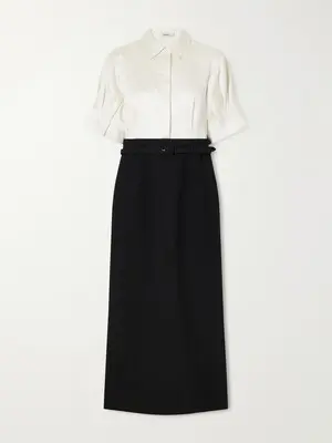 Simkhai Alvera Belted Twill Midi Dress - Neutrals