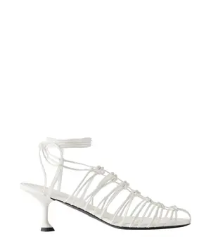 Proenza Schouler PROENZA SCHOULER Tee Knot Leather Slingback Sandals Ivory
