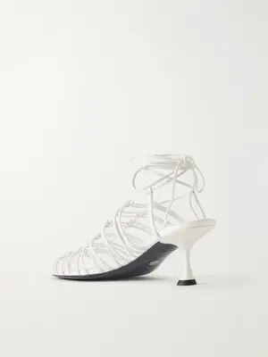 Proenza Schouler Tee Knot Leather Slingback Sandals - Neutrals