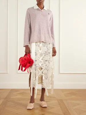 Simone Rocha Double Ribbon Rosette Crystal-embellished Shoulder Bag - Red
