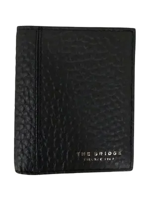 THE BRIDGE Hammered Effect Bifold Wallet - Black