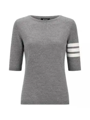 LA ROSE Stripe-detail Merino Wool Sweatshirt