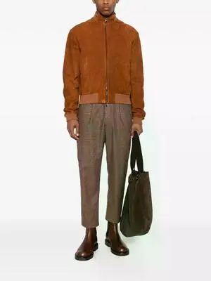 Eleventy Houndstooth-pattern Tapered Trousers