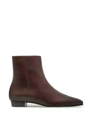Bernardo Rema Central-seam Leather Ankle Boots - Brown